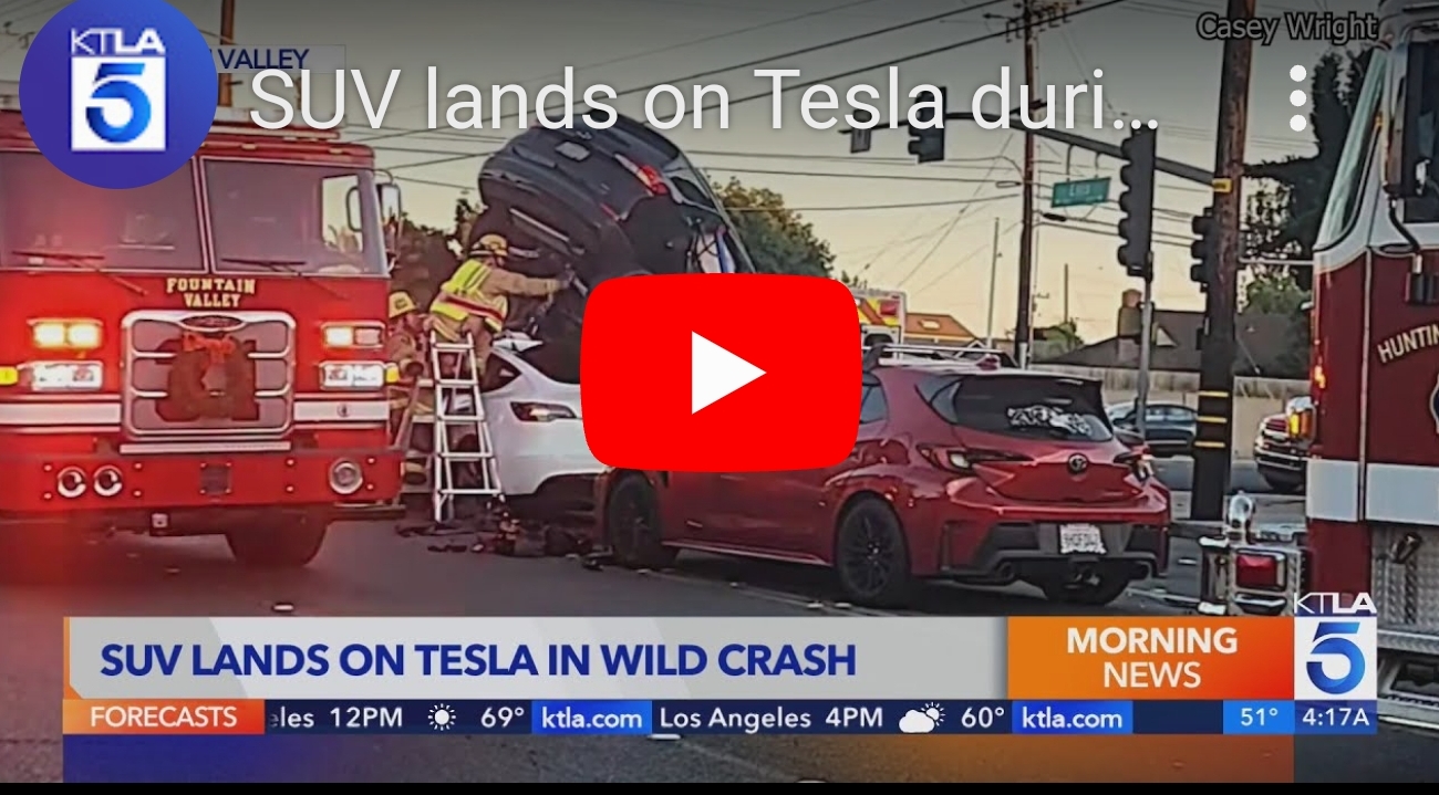 AIRBORNE ASSAULT: SUV Soars, Crushes Tesla in Wild Crash | Your ...
