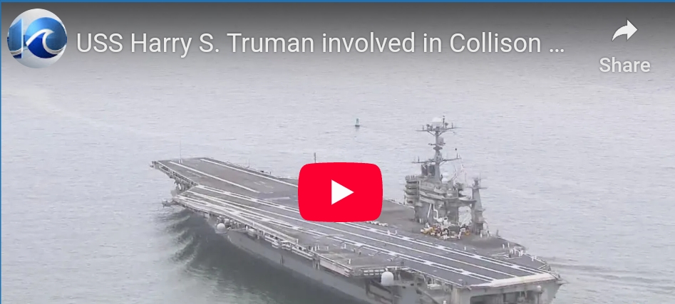 DRAMATIC COLLISION: U.S. Navy Aircraft Carrier Crashes Into Merchant ...